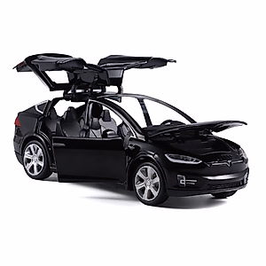 1/32 Model x Metal Die Casting Toy Car for 3 to 12 Year Old Boy Pull Back Car Toy with Sound and Lights (Black)