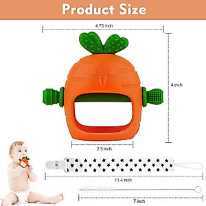 Chuya Easter Baby Teething Toys Teether for Babies 0-24 Months Carrot Hand Teethers Teething Relief Sore Gums Baby Toys for Infants