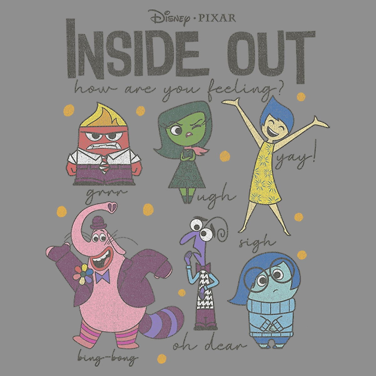 Pixar Inside Out Feels Women's Cowl Neck Long Sleeve Knit Top, Gray Heather, Large