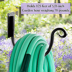 Garden Hose Holder - Wall Mount Hose Hanger Rack for Outdoor Use - Rust-Resistant Garden Hose Hook
