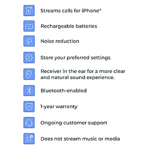 Lexie B2 OTC Hearing Aids Powered by Bose | Bluetooth Call Enabled for iOS | Rechargeable with Invisible Fit | Mild to Moderate Hearing Loss | Noise Reduction & Self-Fit Solution (Light Gray)