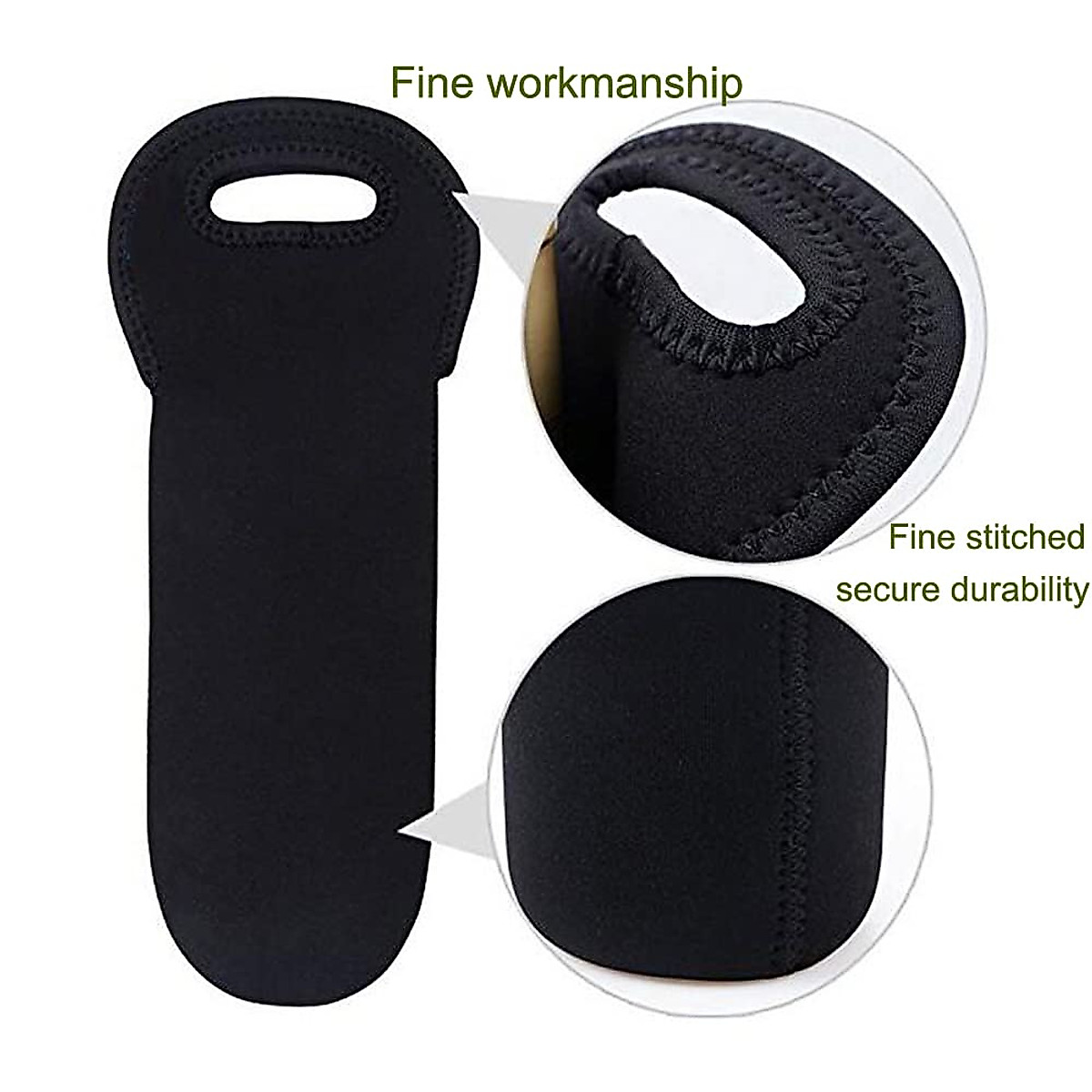 Eacolle Wine Carrier Tote Bag Set of 3 Neoprene Champagne Bottles Protective Travel Bag Beer Cans Water Bottle Holder for Safe Transportation(Black)