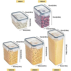 Kitchen Organizers and Storage, Single Clear Plastic Storage Containers with Lids Kitchen Airtight Jar, Sugar Flour Container Big and Small Food Bin for Kitchen Pantry Organizers and Storage (2000ML)