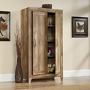 Sauder Adept Storage Pantry Cabinet, L: 38.94" x W: 16.77" x H: 70.98", Craftsman Oak finish