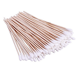 400 Count 6 Inch Long Cotton Swabs with Wooden Handles Cotton Tipped Applicator for Cleaning