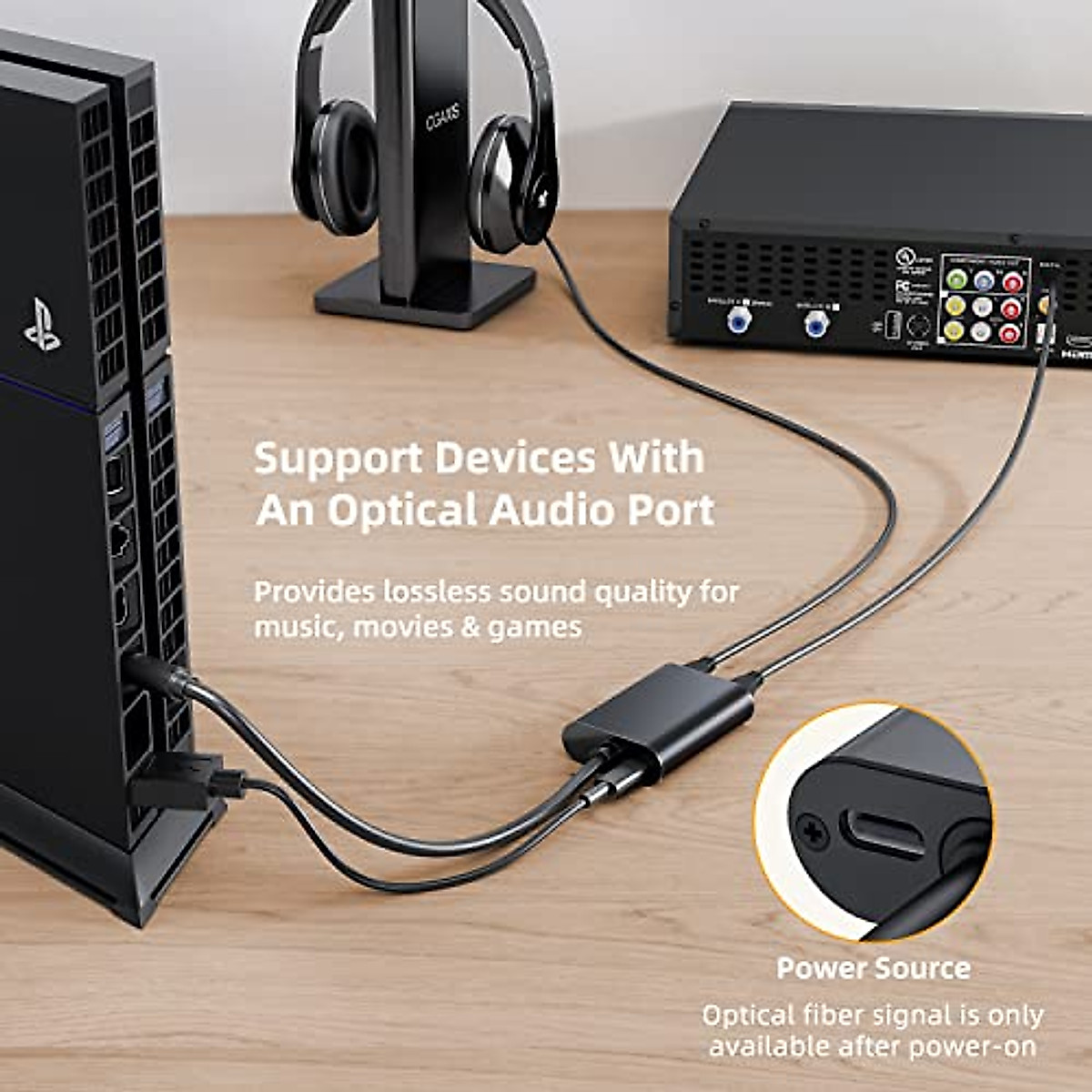 ANDTOBO 【Upgraded】 Digital Toslink Fiber Optical Splitter 1 in 2 Out Audio Adapter Cable【Signal Enhancement】