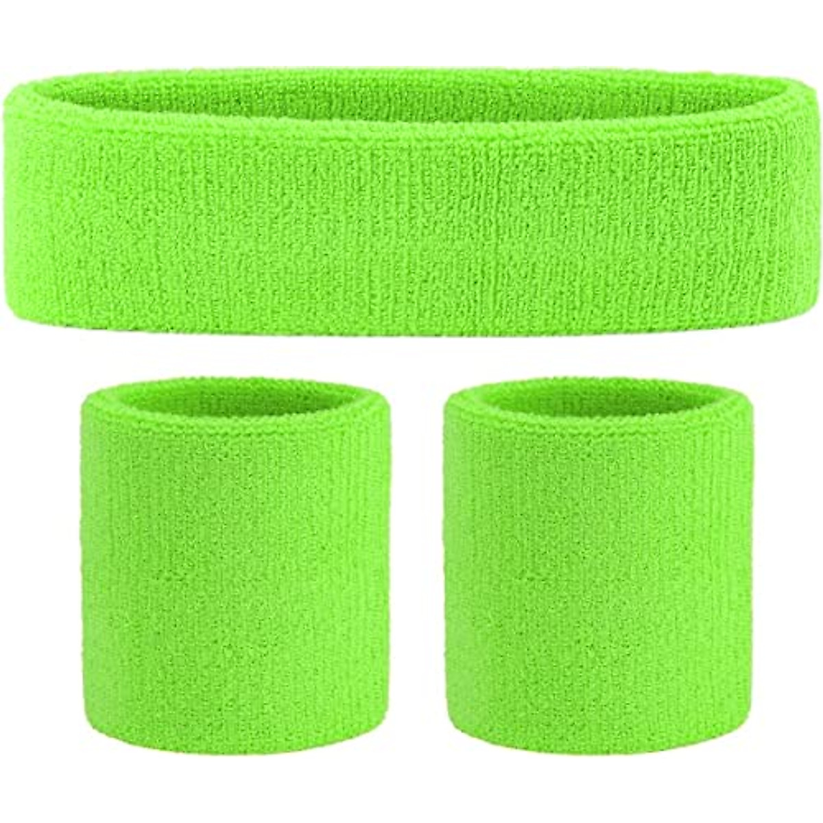 80s Sweatbands Neon Sweatbands Set Includes Pink, Blue, Yellow and Green Headband and Wristbands, Sweat Bands Headbands for Women with Matching Wristbands, Sweatbands for Women for Halloween Costumes