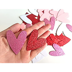 200Pcs Valentines Confetti Hearts, Valentines Table Confetti, Heart Confetti for Tables, Valentines Day Table Decor for Valentines Wedding Anniversary Party Supplies