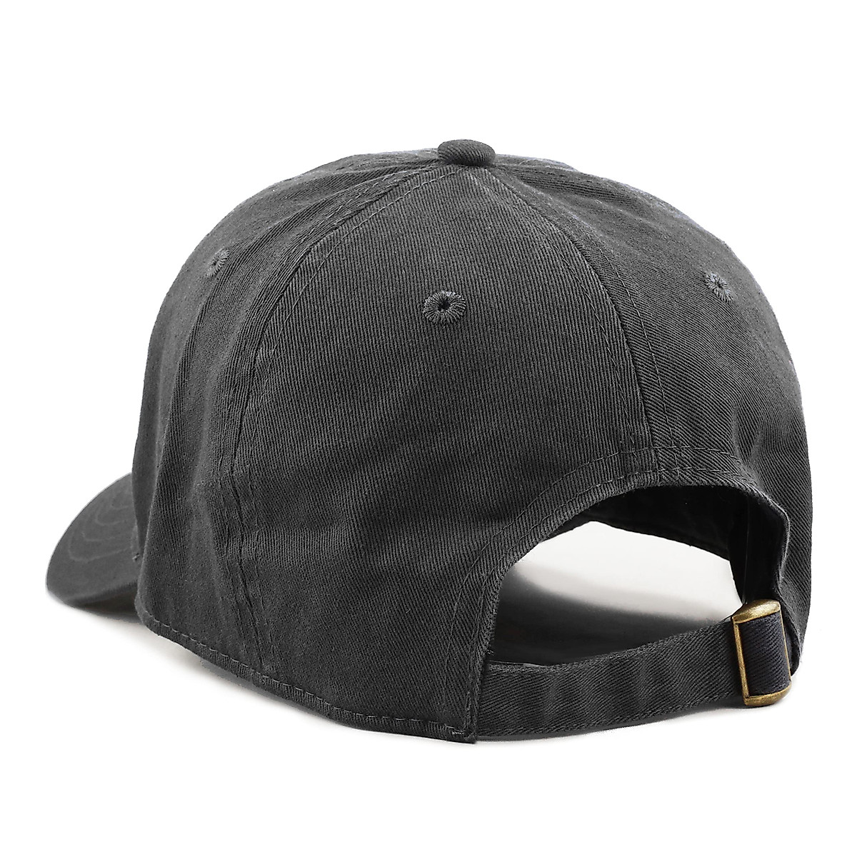 The Hat Depot Unisex Blank Washed Low Profile Cotton and Denim Baseball Cap Hat (Charcoal)