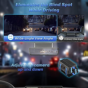 HANSSHOW Tesla 9'' Live Rear View Mirror Camera for Model Y, Ultra-Narrow Edge Design Rear View Mirror with LVDS Digital High-Definition Transmission (Model Y 2020-2023)
