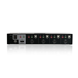 IOGEAR 4-Port HDMI Multimedia KVM Switch with Audio, USB 2.0 Hub and HDMI KVM w/Full Set of Cables, (GCS1794 TAA Compliant)