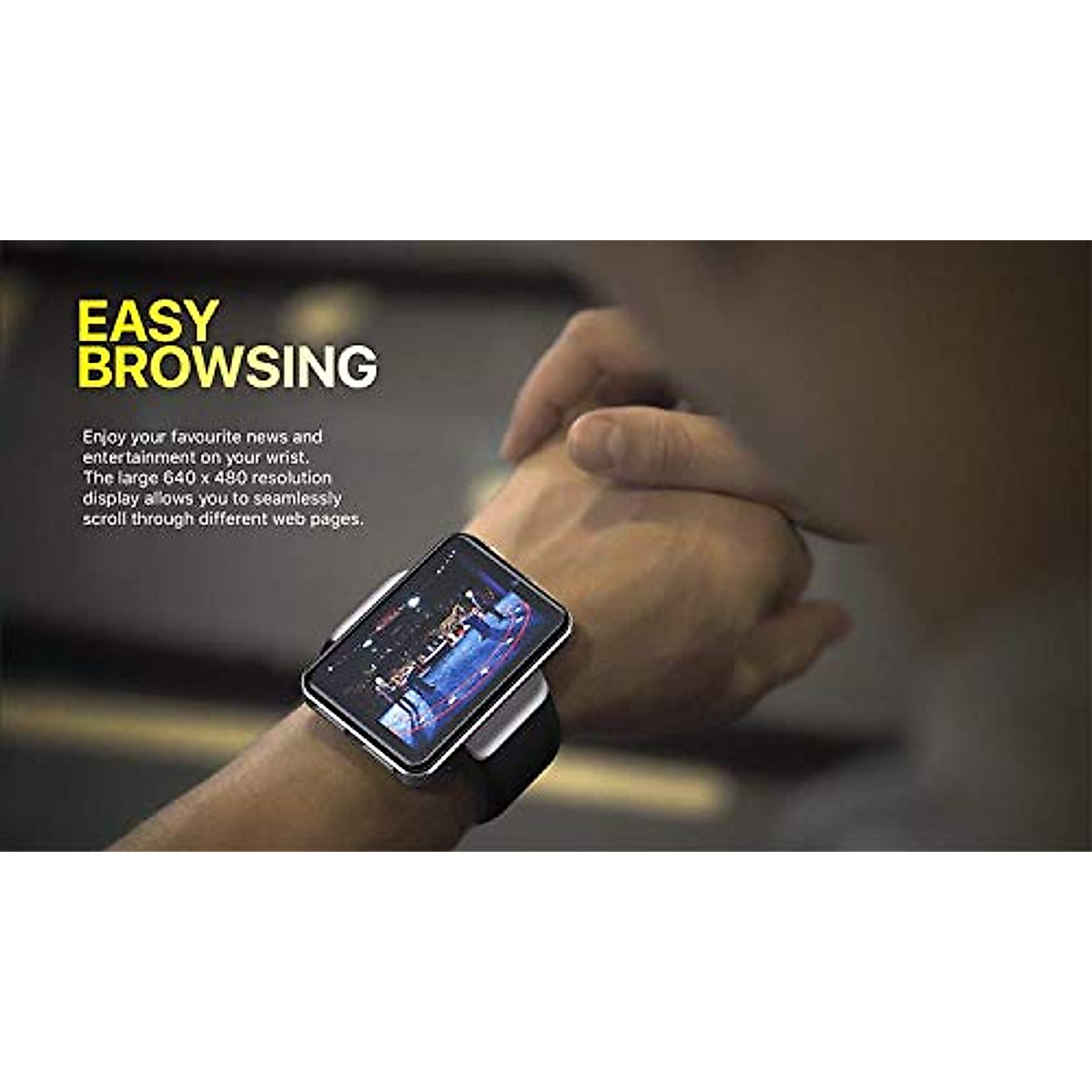 ISPEKTRUM iS101 Android Smart Watch 2.4” Screen Dual Camera 3GB+32GB 2080 mAh Battery Waterproof LTE Calls & Text GPS WiFi Google Play Store Sports Mode Fitness Tracker Heart Rate Monitor, Pedometer