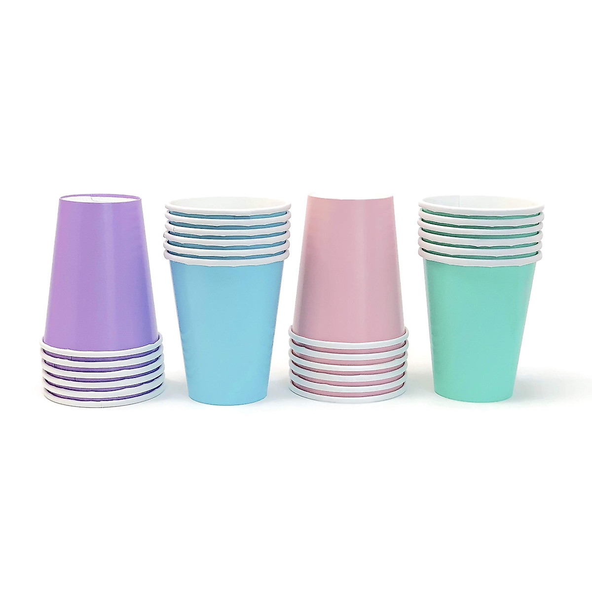 Pastel Rainbow Party Paper Cups 9 Ounce (24 Pack)