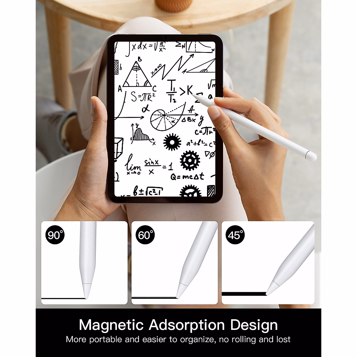 Stylus Pencil 1st Generation for iPad 9th&10th Generation with Palm Rejection, Tilt Sensitivity, Stylus Pen Compatible with iPad Pro 11/12.9, iPad 10/9/8/7/6, iPad Mini 5/6, iPad Air 3/4/5