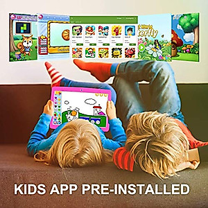 SANNUO 10 inch Kids Tablet,Android 10.0 RAM 3GB ROM 32GB 3G LET Dual SIM Card for Kids Education, Watch Movie and Play Game(Pink)