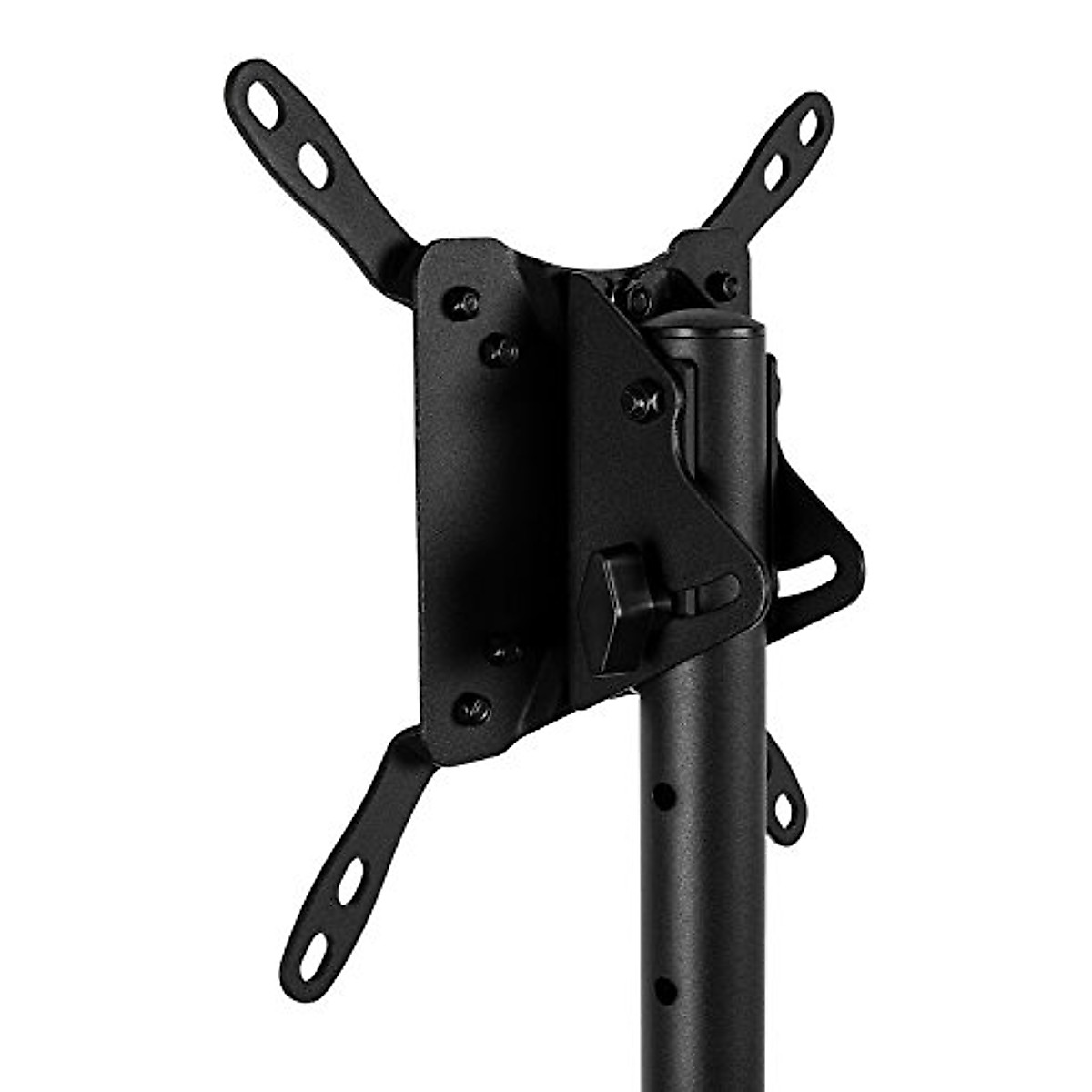 Mount-It! Mobile TV Stand with Locking Wheels | Adjustable Height Rolling Cart for 13" - 42" Flat Panel LCD LED Screens | VESA Compatible up to 200mm | Black