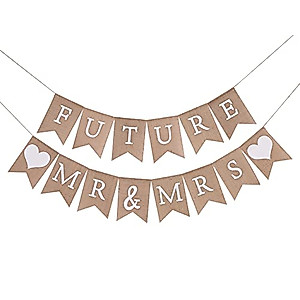 Future Mr&Mrs Burlap Banner - Future Mr&Mrs Couples Shower Decor,Bridal Shower Decorations ,Engagement Banner , Best Bridal Wedding Supplies