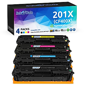 INK E-SALE Replacement for CF400X CF401X CF402X CF403X 201X CF400A Toner Cartridge for use with Color LaserJet Pro MFP M277dw M252dw MFP M277n M252n Printer, 4 Pack