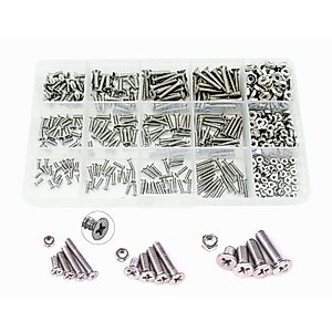 Elantek #2-56#4-40#6-32 UNC Stainless Steel Phillips Flat Head Countersunk Machine Screws Nuts Assortment Kit