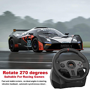 PXN V900 Gaming Steering Wheel - 270/900° PC Racing Wheel with Linear Pedals & Left and Right Dual Vibration for PS4, PC, Xbox One, Xbox Series X|S, Switch