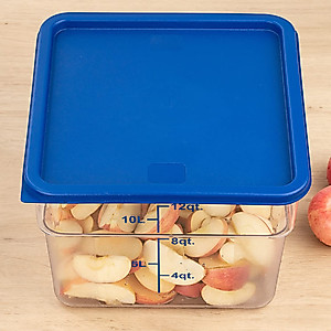 LID ONLY: Met Lux Food Storage Container Lid, 1 Square Marinating Container Lid - Fits 12, 18 And 22 Quart Containers, With Date Indicator, Blue Plastic Lid, Containers Sold Separately