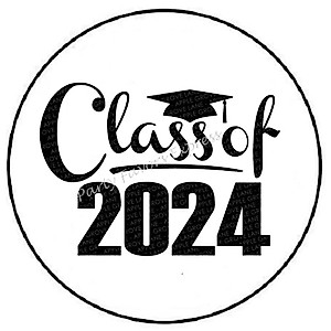 48 Class of 2024 Envelope Seals Labels Stickers 1.2" Round
