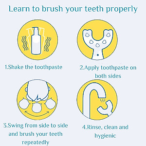 CROOT 2 PCS U-Shaped Toothbrush for Kids, U Shape Portable Toddler Silicone Toothbrush,Infant and Children Toothbrush with U-Shaped Brush Head,Extra Soft and Healthy Silicone Toothbrush (2-6 Age)