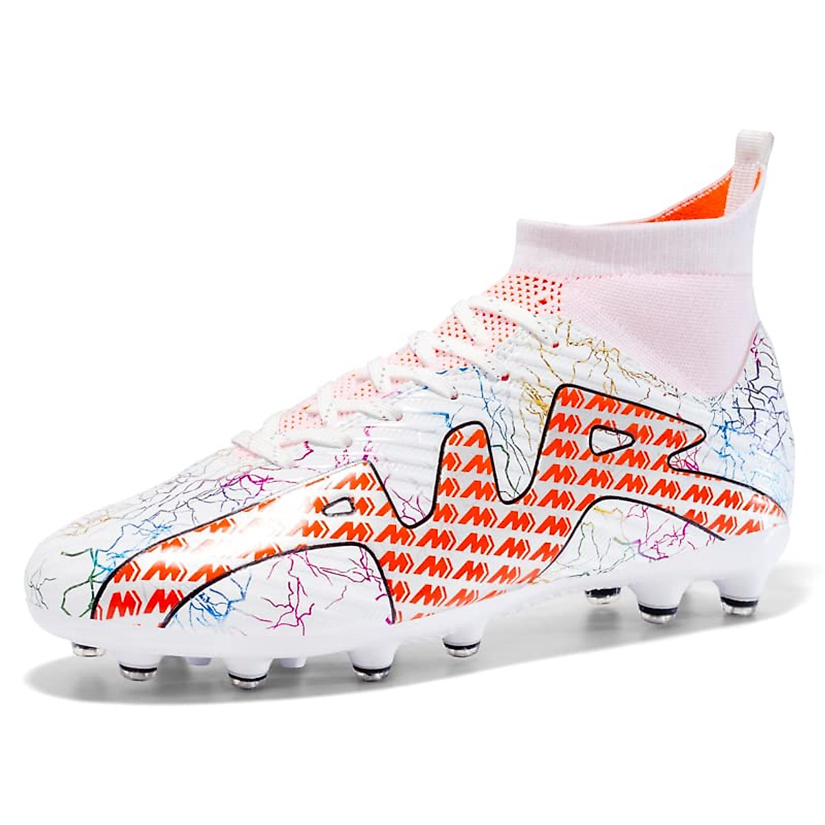 AOCON Men's Soccer Shoes Cleats FG/AG Youth Professional Spikes Athletic Football Sneaker Shoes for Training Outdoor Indoor