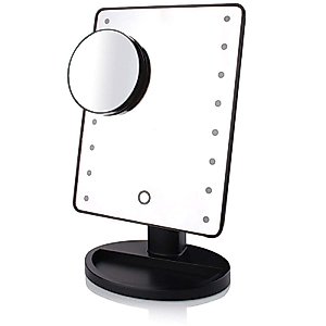 FQYYDD Illuminated Makeup Mirror Adjustable Brightness 16 Light Led Lighting 10 Times Makeup Mirror