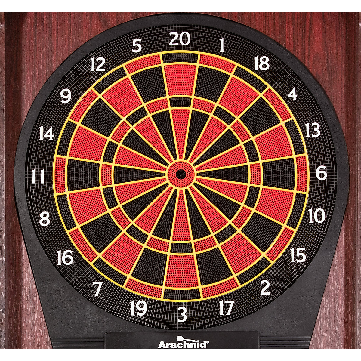 Arachnid Cricket Pro 800 Standing Electronic Dartboard with Cherry Finish, Regulation 15.5” Target Area, 8-Player Score Display and 39 Games Brown