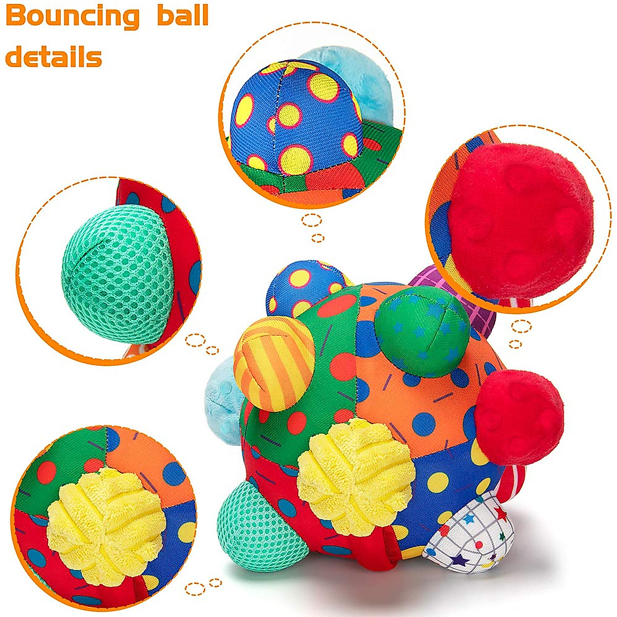 teytoy Baby Music Shake Dancing Ball Toy, Developmental Bumpy Ball Sensory Soft Toys, Easy to Grasp Bumps Help Develop Motor Skills for Girls and Boys Ages 12 Months and Up