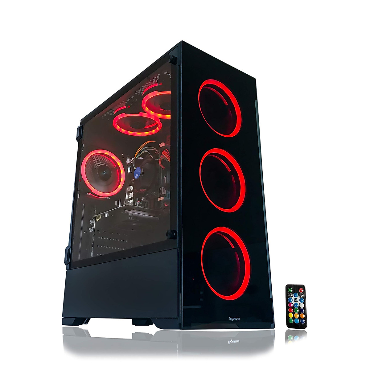 Alarco Gaming PC Desktop Computer Intel 3.70GHz,16GB Ram,512 GB SSD,Windows 11 pro,WiFi Ready,Video Card RX 580 8GB, 6 RGB Fans with Remote