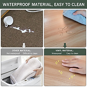 tixpol Area Rug for Living Room, 6'x9' Clear Area Rug for Dining Room, Protector Floor Mat for Home Office Laundry Dining Area, Non-Slip Waterproof Vinyl Area Rug for Kids Pet (Clear)