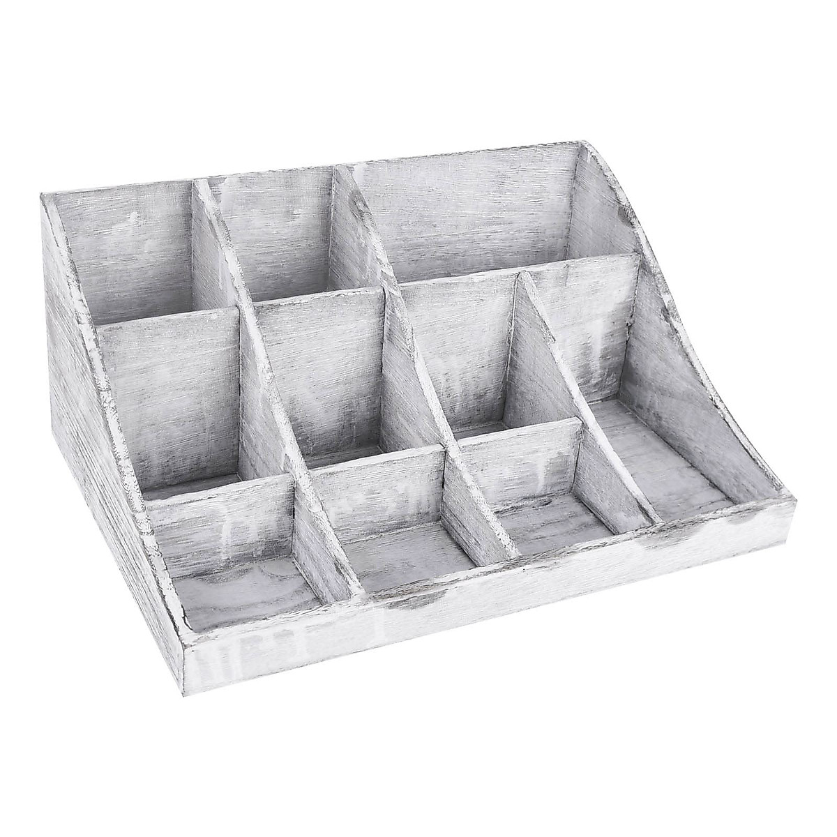 Vencer Wooden Coffee Station Organizer with 10 Compartment Condiment Holder,Farmhouse Coffee and Tea Bar Decor for Home,VTO-020