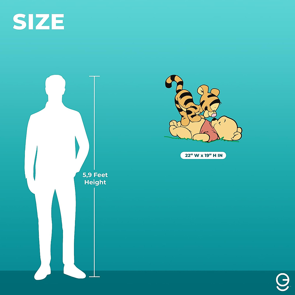 e-Graphic Design Inc Winnie The Pooh & Tigger Wall Decals I Winnie The Pooh Nursery Decor for Boy & Girl I Cute Room Decor I Winnie The Pooh Gifts I Bear Decor I (Wide 22"x19" Height)