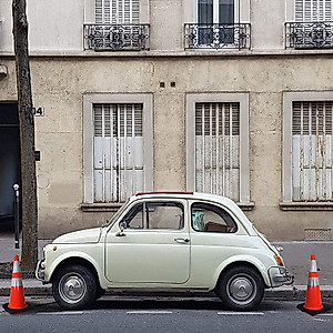 Reliancer 6PCS 28" Traffic Cones PVC Safety Road Parking Cones with Black Weighted Base w/6"&4" Reflective Collars Fluorescent Orange Hazard Cones Construction Cones for Traffic or Home Improvement