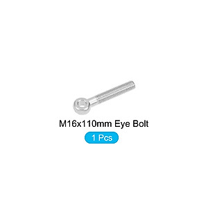 METALLIXITY Shoulder Swing Lifting Bolt (M16x110mm) 1Pcs, 304 Stainless Steel Eye Bolts - for Home Renovation, Pipeline Gate Valves Fasteners, Silver