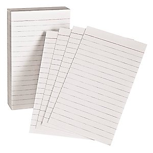 Oxford Padded Memo Ruled Index Cards, White, 5 x 3 Inches, 100 per Pack (006351)