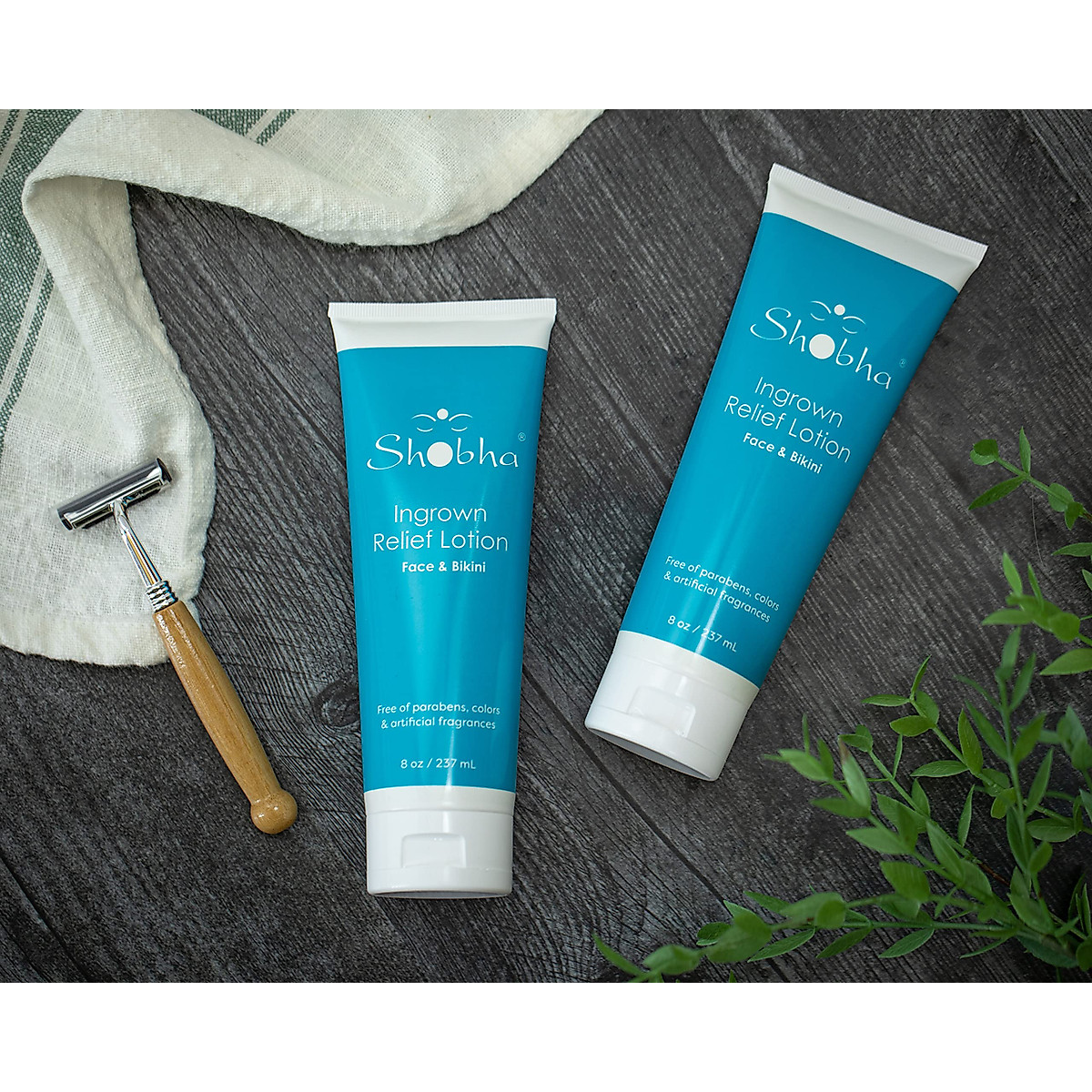 Shobha Ingrown Relief Lotion – One-Step Ingrown Hair Treatment – Post Waxing Hair Bump Remover - Skin Care Product for After Face, Body and Bikini Hair Removal, 8 oz