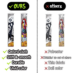 Jack Sally Banners Porch Signs Halloween Decor Christmas Nightmare Banner Halloween Decorations Outdoor Before Party Banner