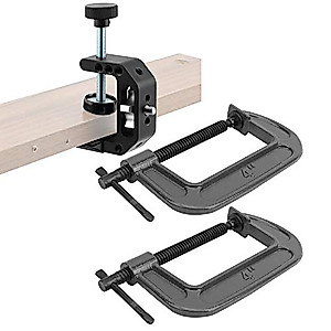 G‑Type Fixed Clamp, High Hardness Clip Body T‑shaped Labor‑saving Rotating Handle 2Pcs Strength C Clamp for Industrial