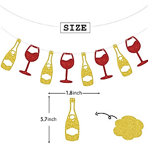 Wine Banner Gold Red Glitter, Wine Time Banner, Wine Tasting Party Decorations, Whisky Birthday Banner, Wine Tasting Party Supplies, Wine Bachelorette Party Decorations