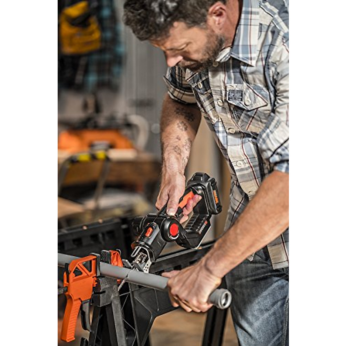 Worx WX550L.9 20V Power Share Axis Cordless Reciprocating & Jig Saw (Tool Only)