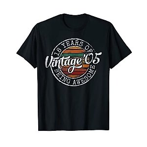Vintage 2005 Bday Stamp 18th Birthday Gifts 18 Year Old T-Shirt