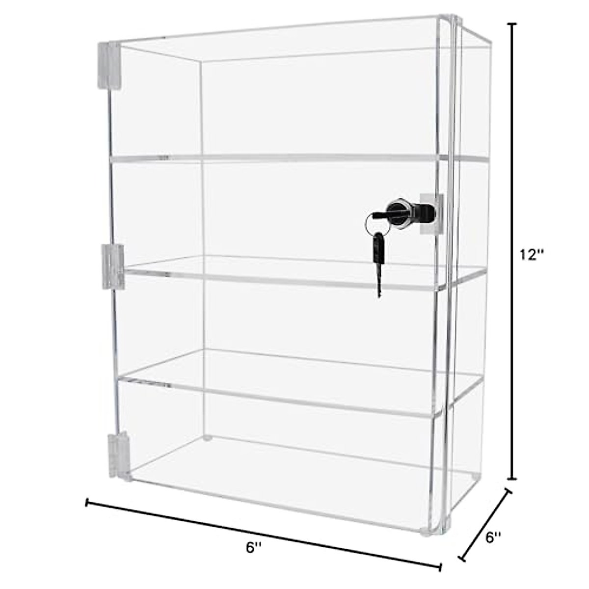 305Displays Acrylic Countertop Display Case 12" x 6" x 16" Locking Security Showcase Safe Box