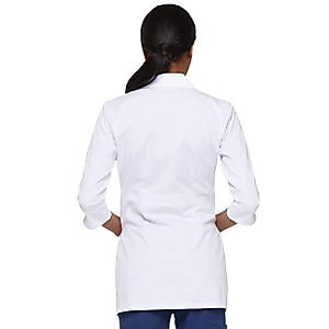 Dickies Scrubs Women's Junior Fit 3/4 Sleeve Lab Coat, White, Medium