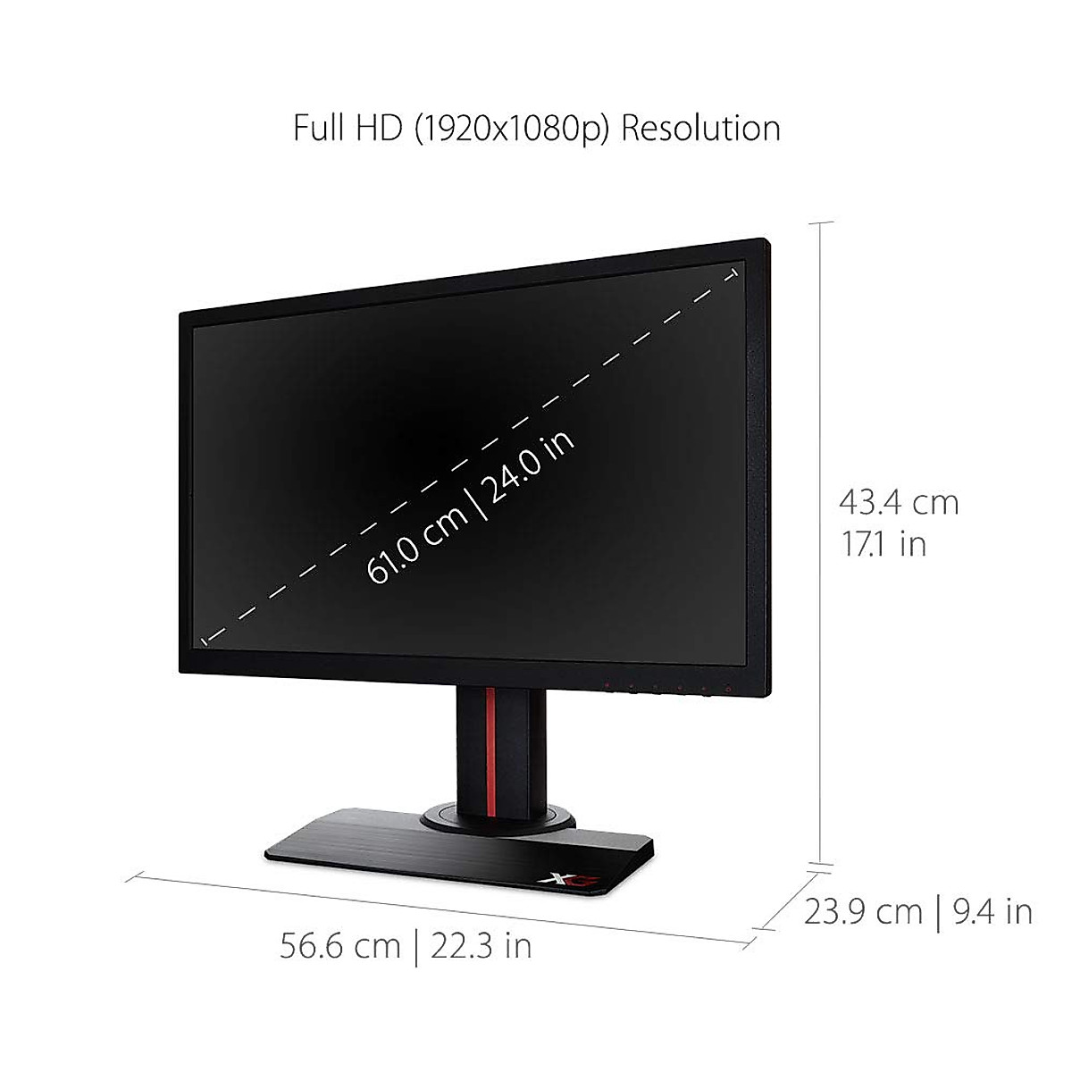 ViewSonic XG2402 24 Inch 1080p 1ms 144Hz Gaming Monitor with FreeSync Premium, Eye Care, Advanced Ergonomics, HDMI and DP for Esports