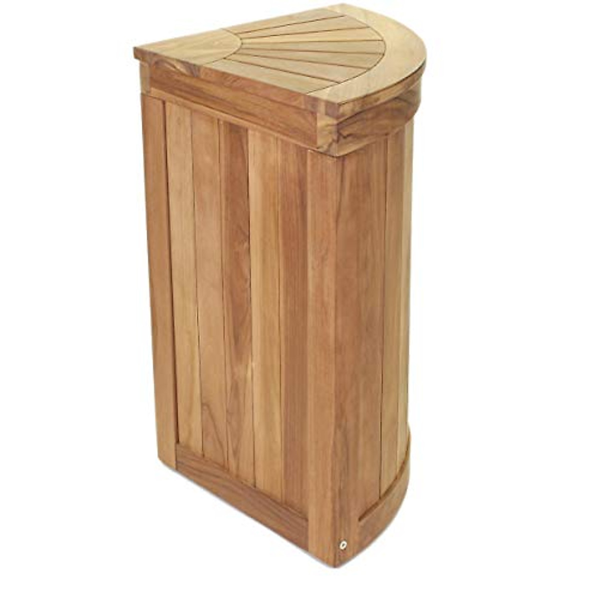 AquaTeak Kai Corner Teak Laundry & Storage Hamper