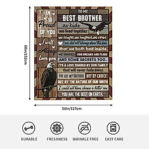 RESPRO Best Gifts for Brother from Sister, Big Brother Gifts Blanket, to My Brother Blanket Personalized Flannel Throw Blanket, Christmas Birthday Gifts for Brother in Law Adult Men 50x60 Inch
