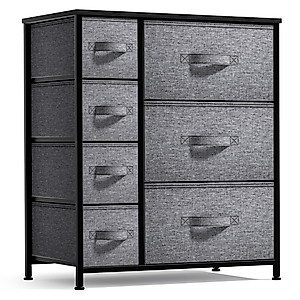 Sorbus Dresser with 7 Drawers - Chest Organizer Tower Unit with Steel Frame, Wood Top, Easy Pull Fabric Bins - Storage Furniture for Bedroom, Hallway, Closet & Office Organization